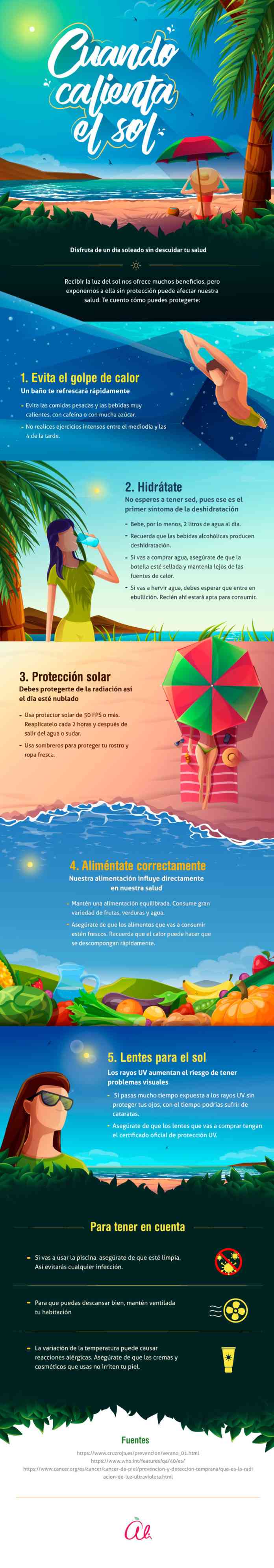 Consejos para protegerte del sol - Infografías